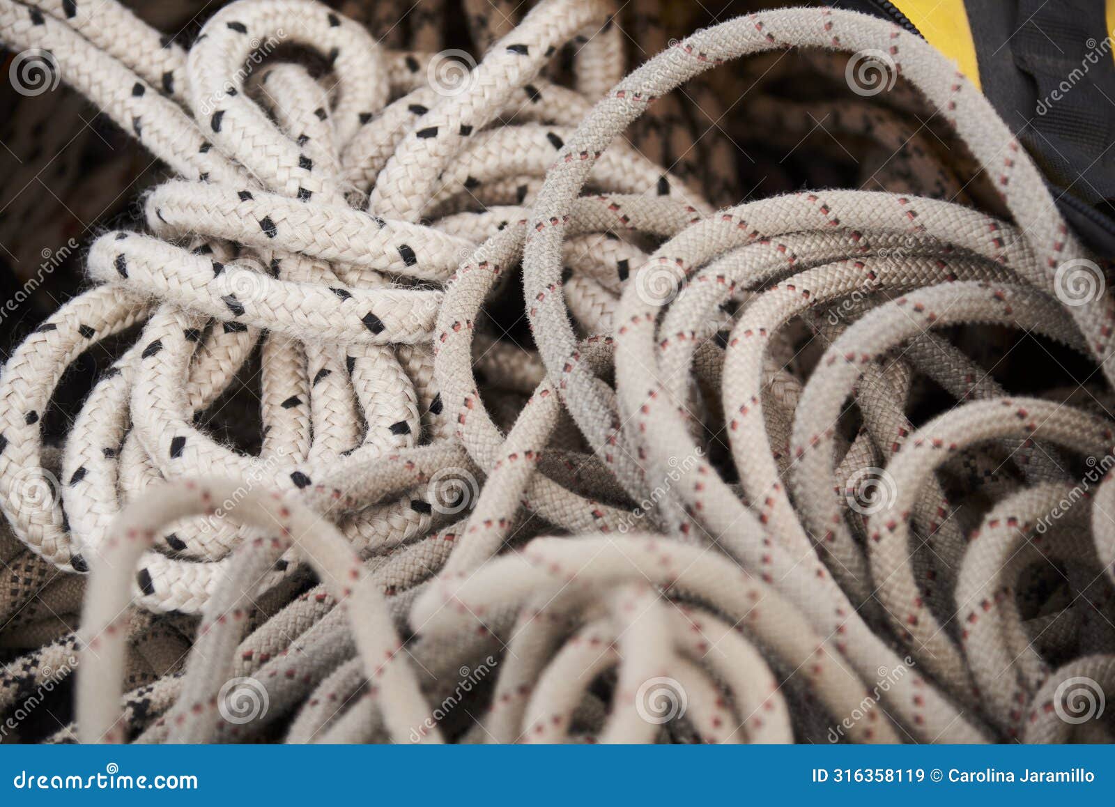 Equipment Texture: White Ropes Filling the Frame Stock Image - Image of ...