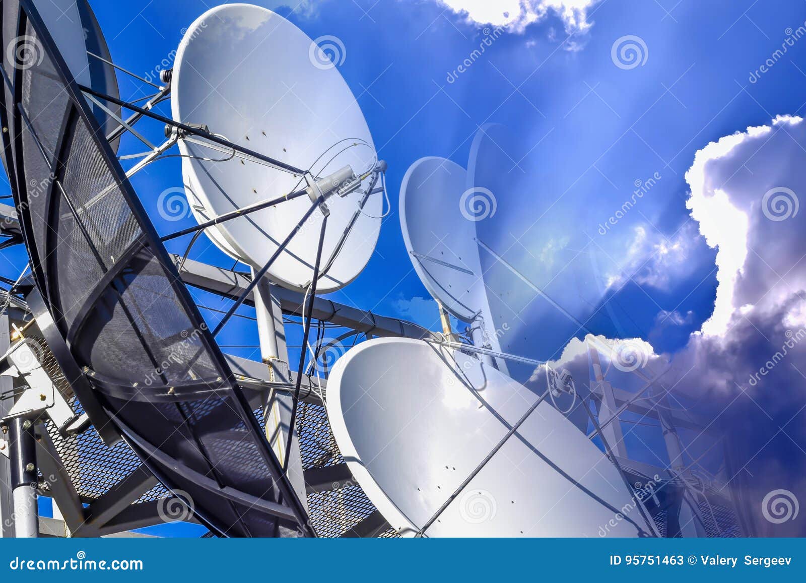 Equipment To Connect Satellite and Cable Services on the Background of ...