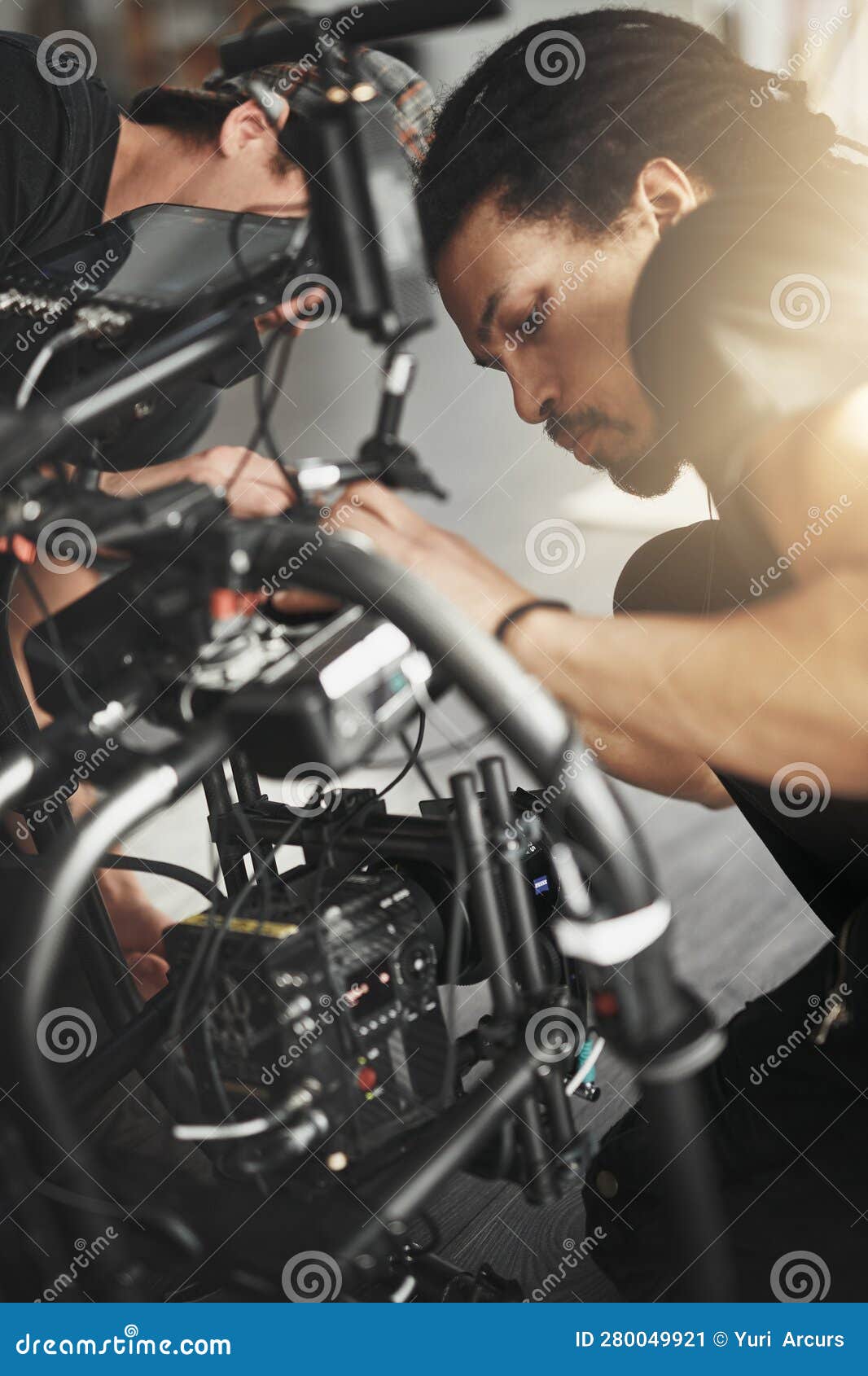 The Equipment is almost Up and Running. Behind the Scenes Shot of a ...