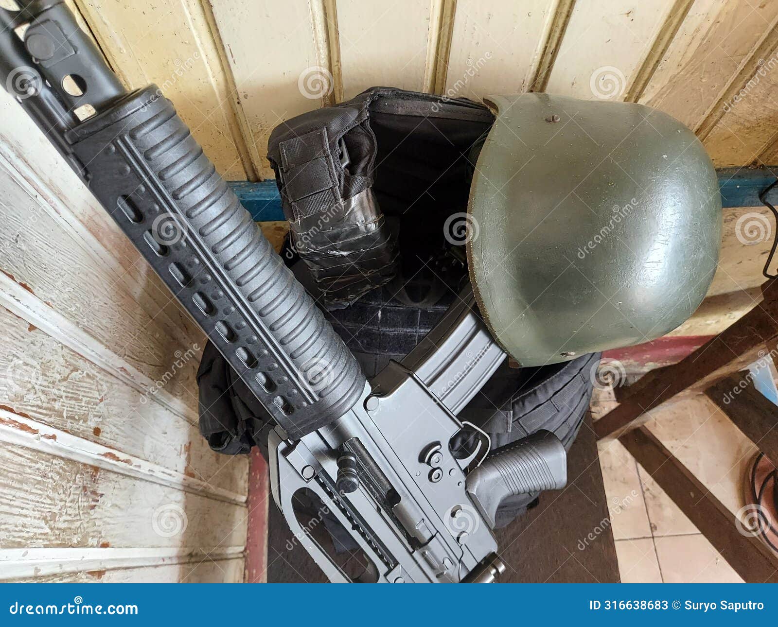 Equipment War Army Inventory Weapons Stock Image - Image of army, armor ...