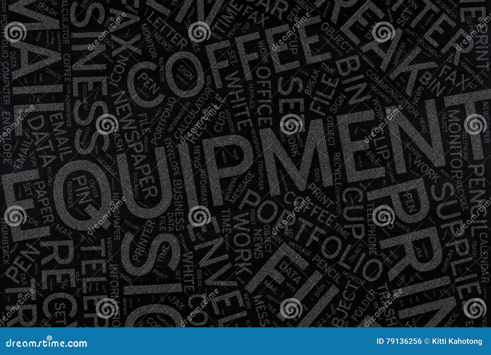 Equipment ,Word Cloud Art on Blackboard Stock Photo - Image of document ...