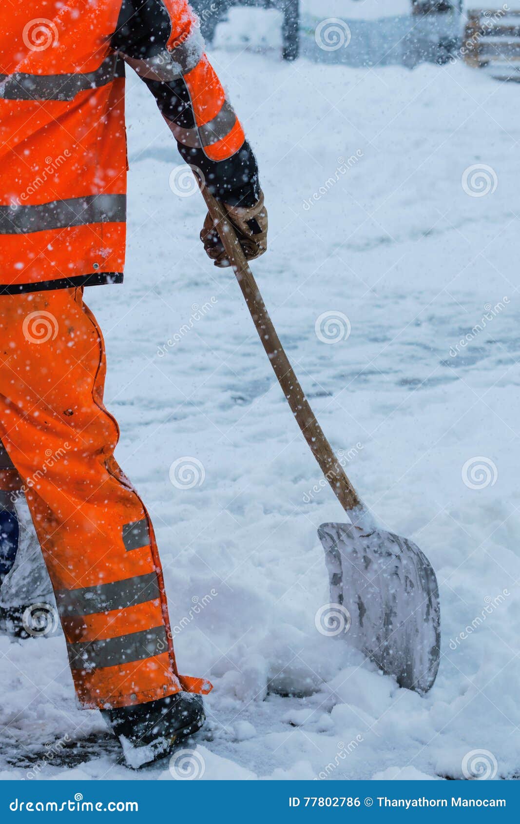 Equipment from Worker Who Sweep Snow Stock Photo - Image of occupation ...