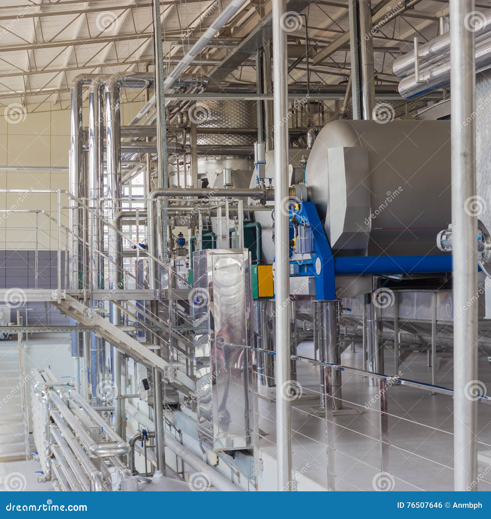 Equipment in Workshop of Primary Grapes Processing in Modern Win Stock ...