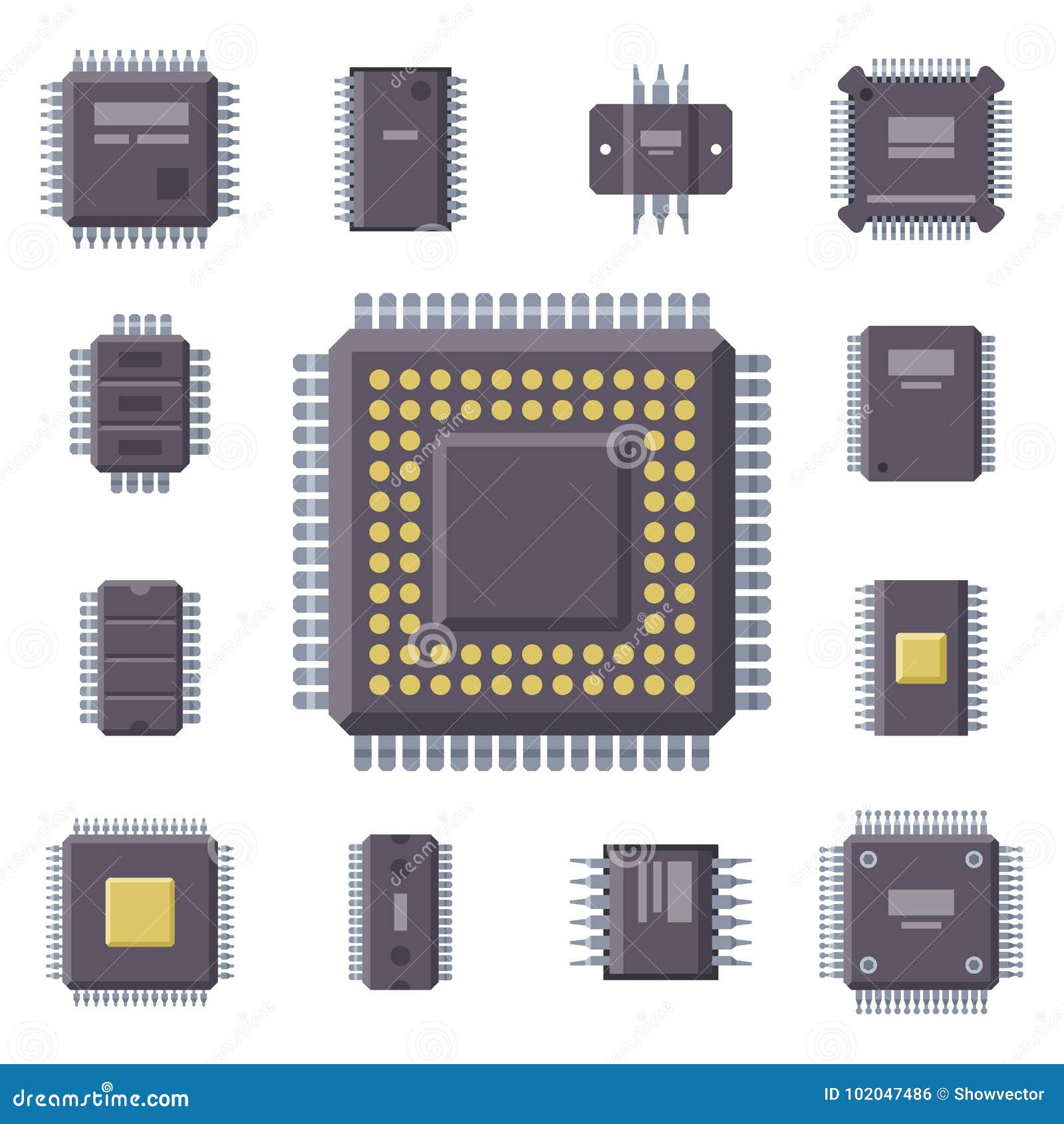 Equipo Del Componente De Hardware Del Ejemplo Del Vector Del Microchip ...