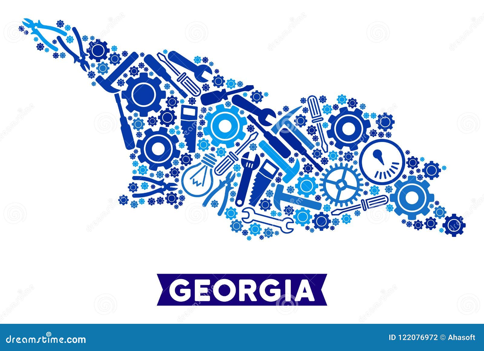 Equipo Georgia Map Collage ilustración del vector. Ilustración de ...