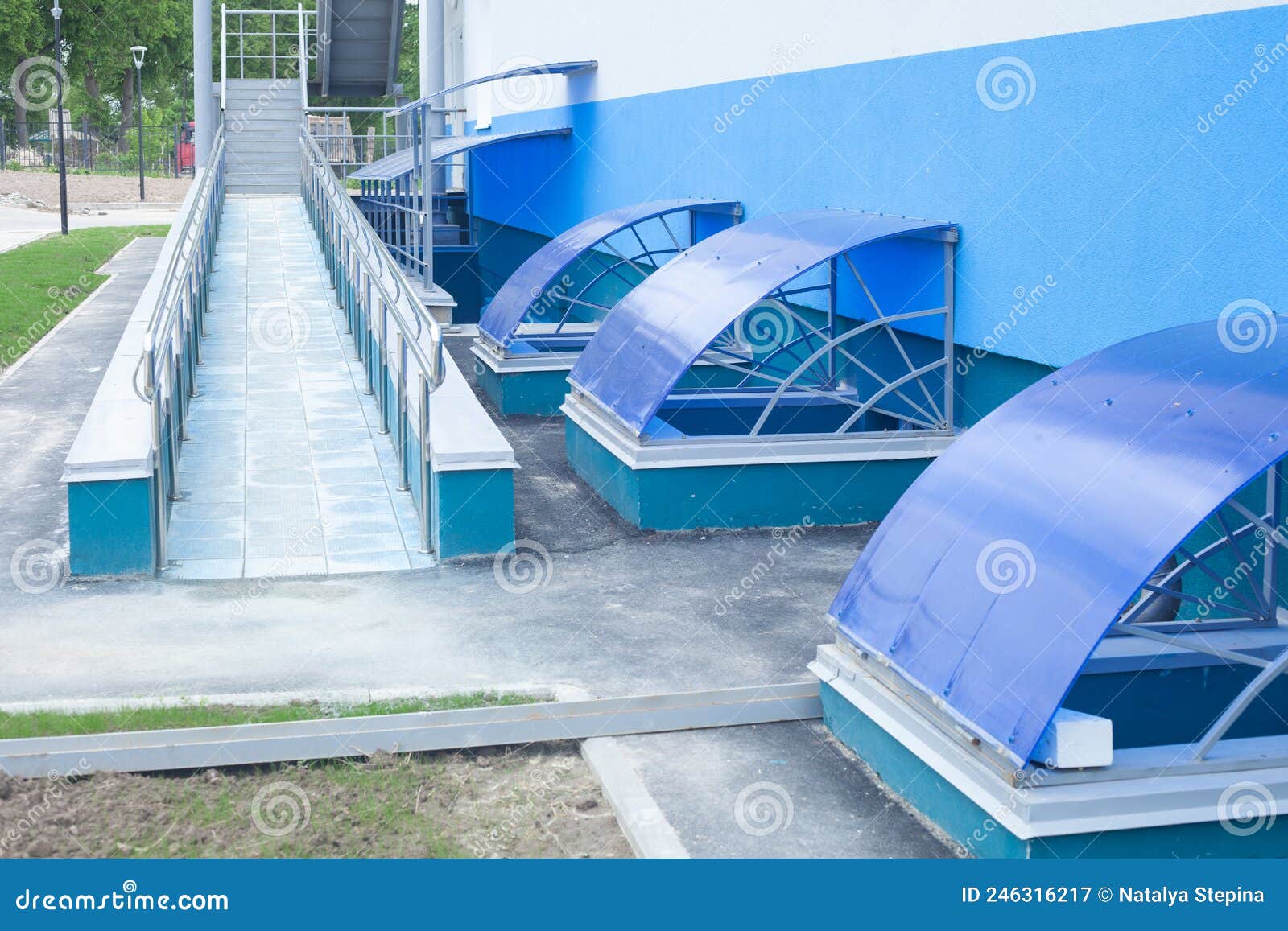 Equipped Ramp on the Side of the Building for the Arrival of Strollers ...