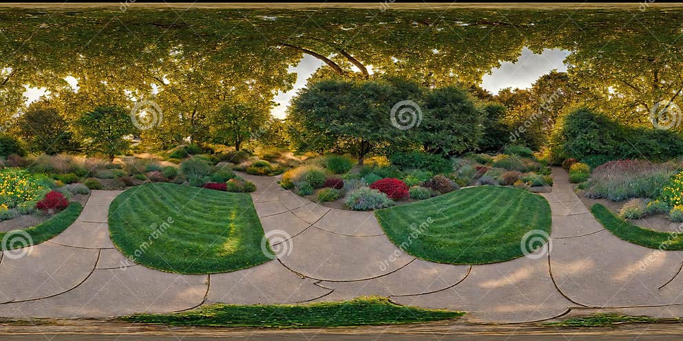 Equirectangular Panorama 360 Degrees Forest Park Trees in Park Green ...