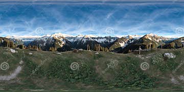 Equirectangular Panorama 360 Degrees Green Mountains and Hills Stock ...