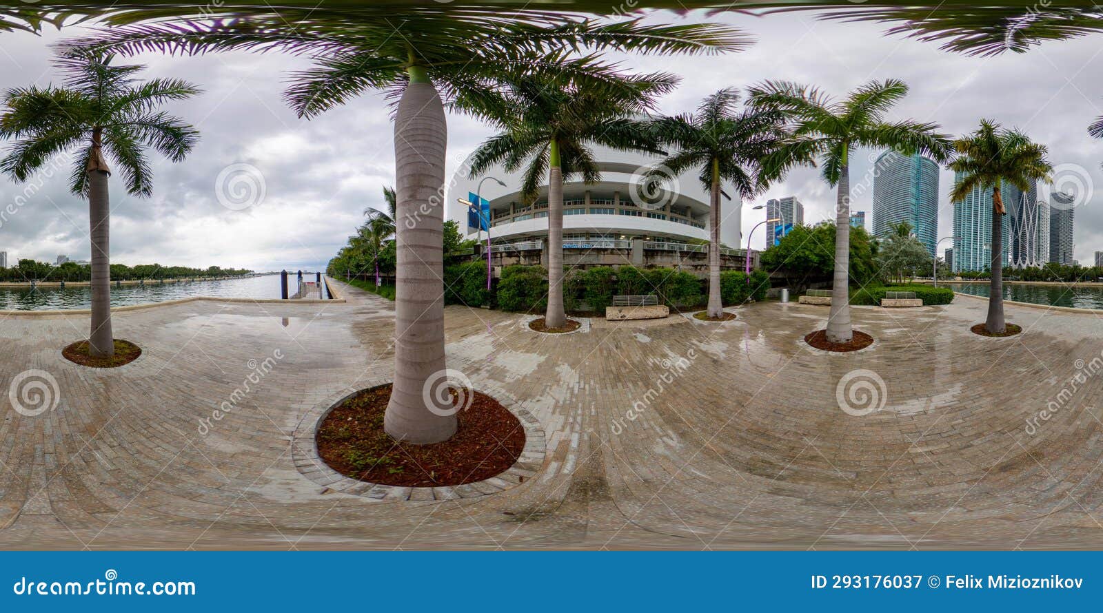 360 Equirectangular Photo Park at Downtown Miami Florida Stock Image ...