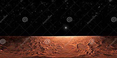 360 Equirectangular Projection of Mars, HDRI Environment Map. Spherical ...