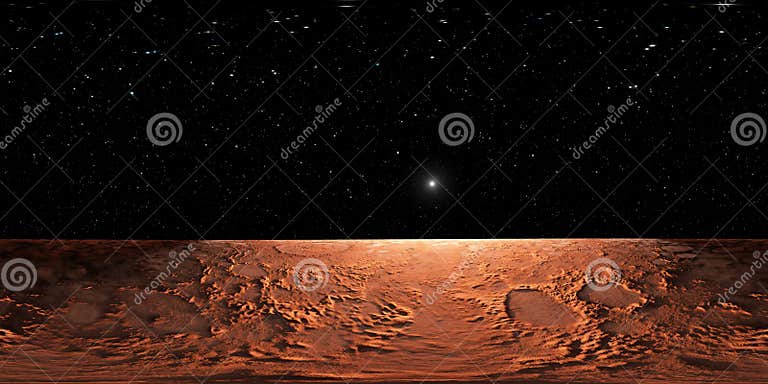 360 Equirectangular Projection of Mars, HDRI Environment Map. Spherical ...