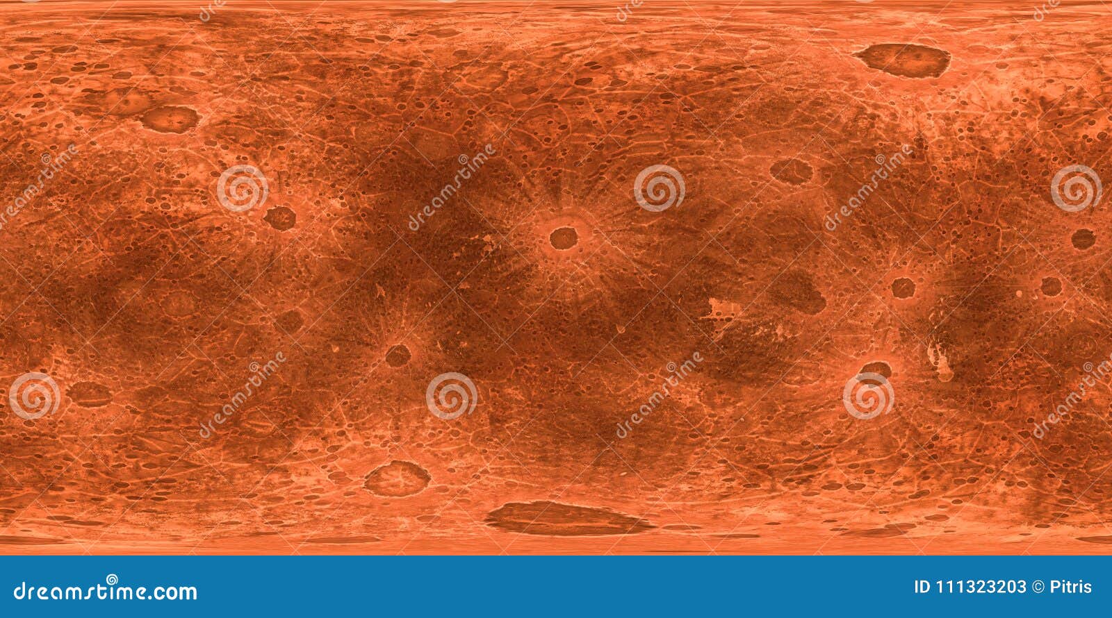 360 Equirectangular Projection. Red Planet Texture, Spherical Map Stock ...
