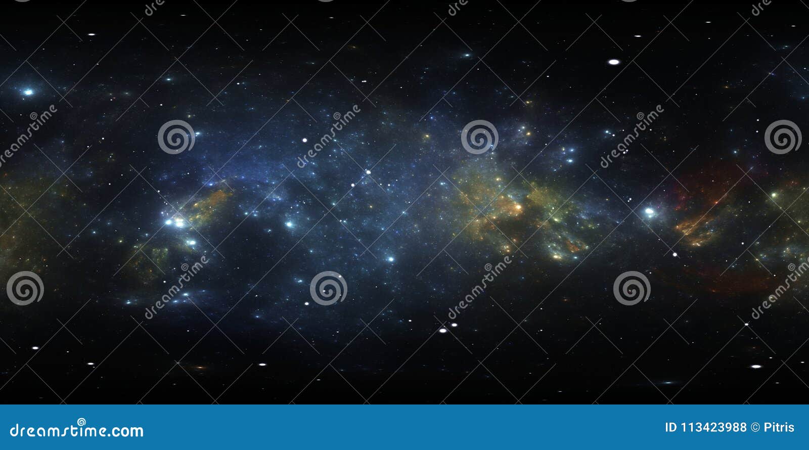 360 Equirectangular Projection. Space Background With Nebula And Stars ...