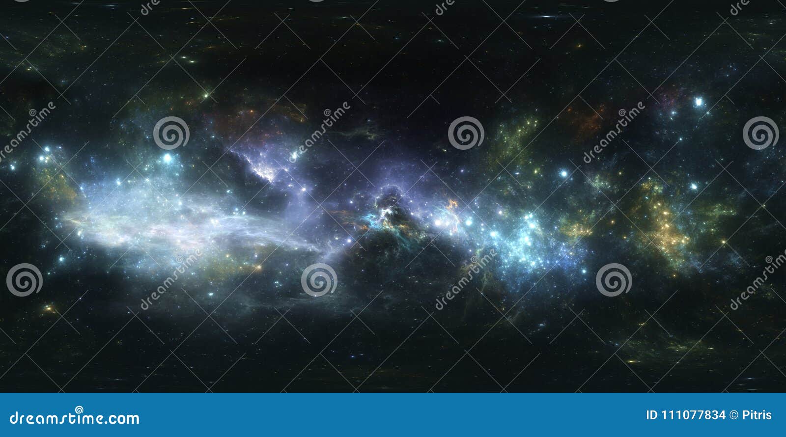 360 Equirectangular Projection. Space Background with Nebula and Stars ...