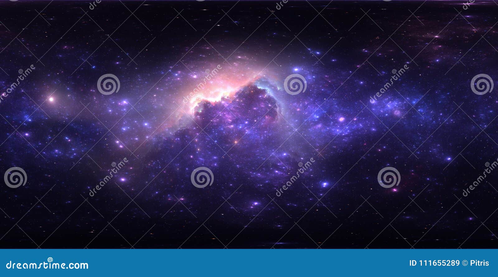 360 Equirectangular Projection. Space Background with Nebula and Stars ...