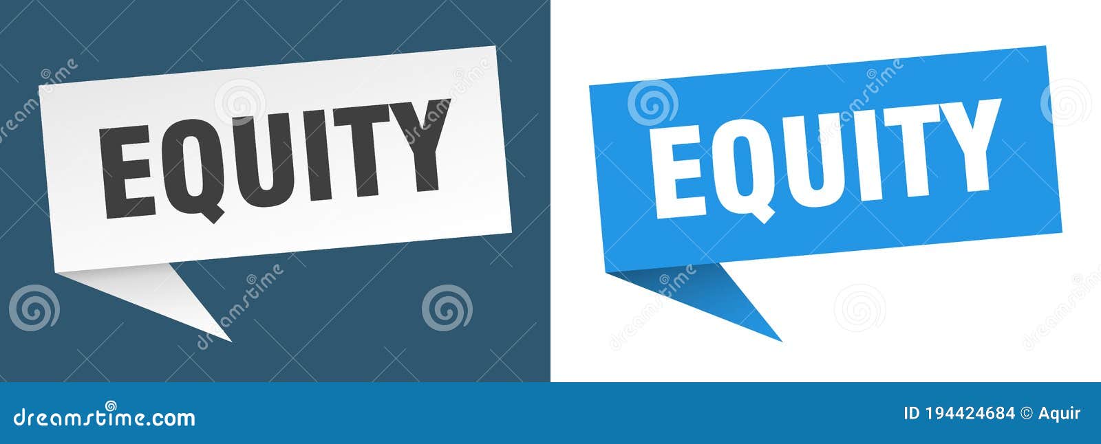 Equity Banner. Equity Speech Bubble Label Set Stock Vector ...