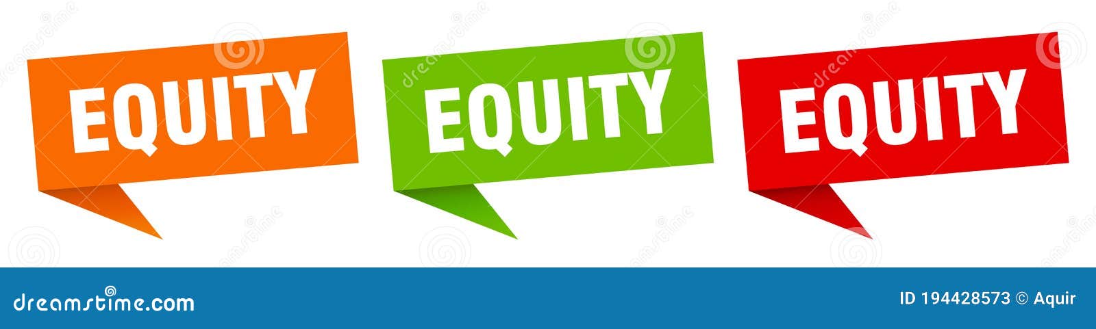 Equity Banner. Equity Speech Bubble Label Set Stock Vector ...