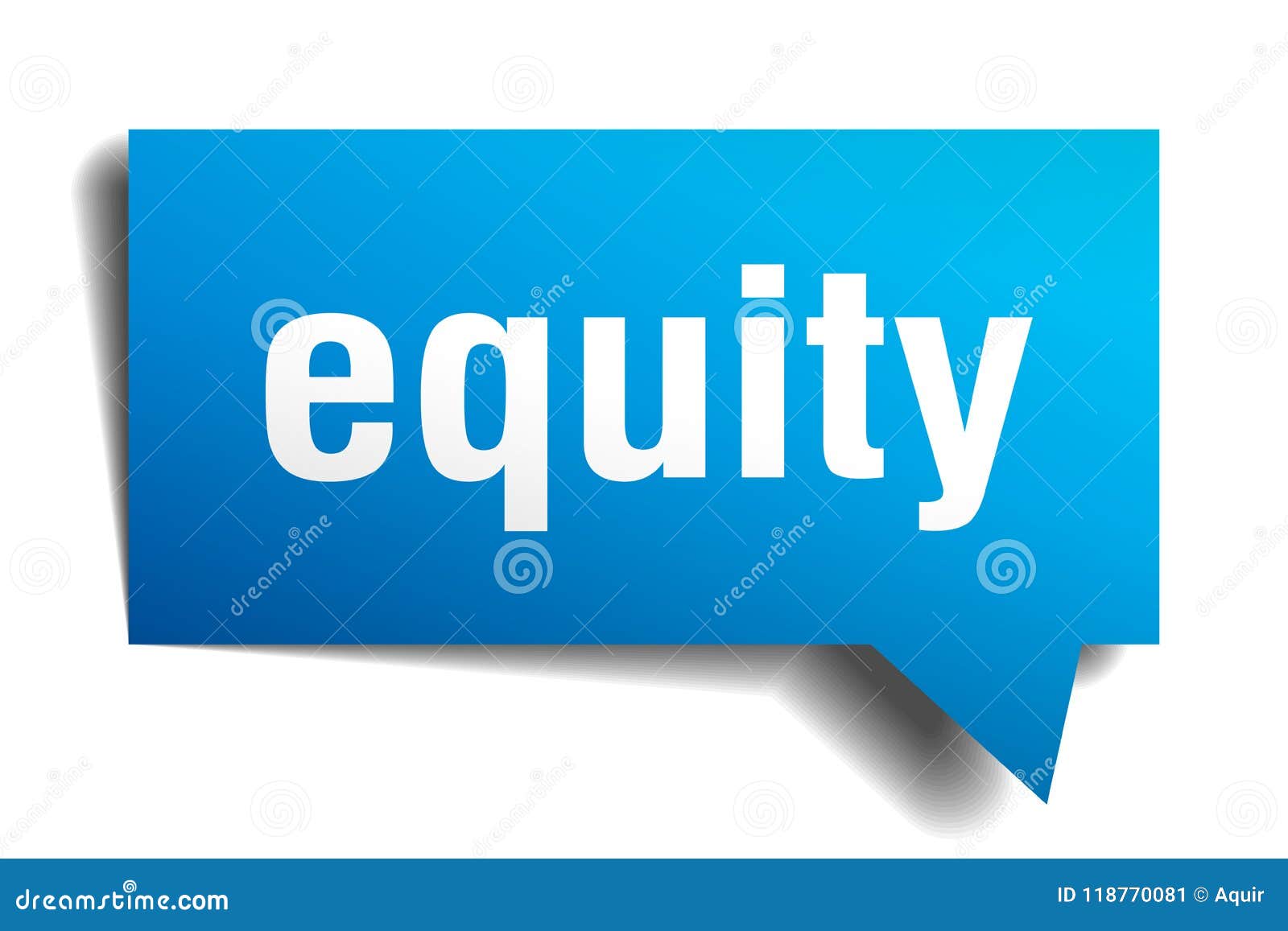 Equity Blue 3d Speech Bubble Stock Vector - Illustration of badge ...