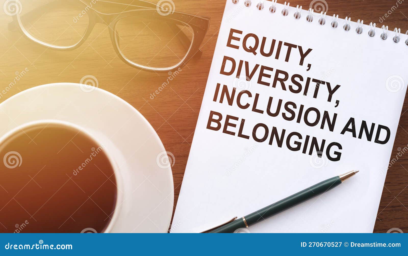 Equity, Diversity, Inclusion, Belonging. Text on Notebook with Coffee ... Equity, Diversity, Inclusion, Belonging. Text on Notebook with Coffee ...