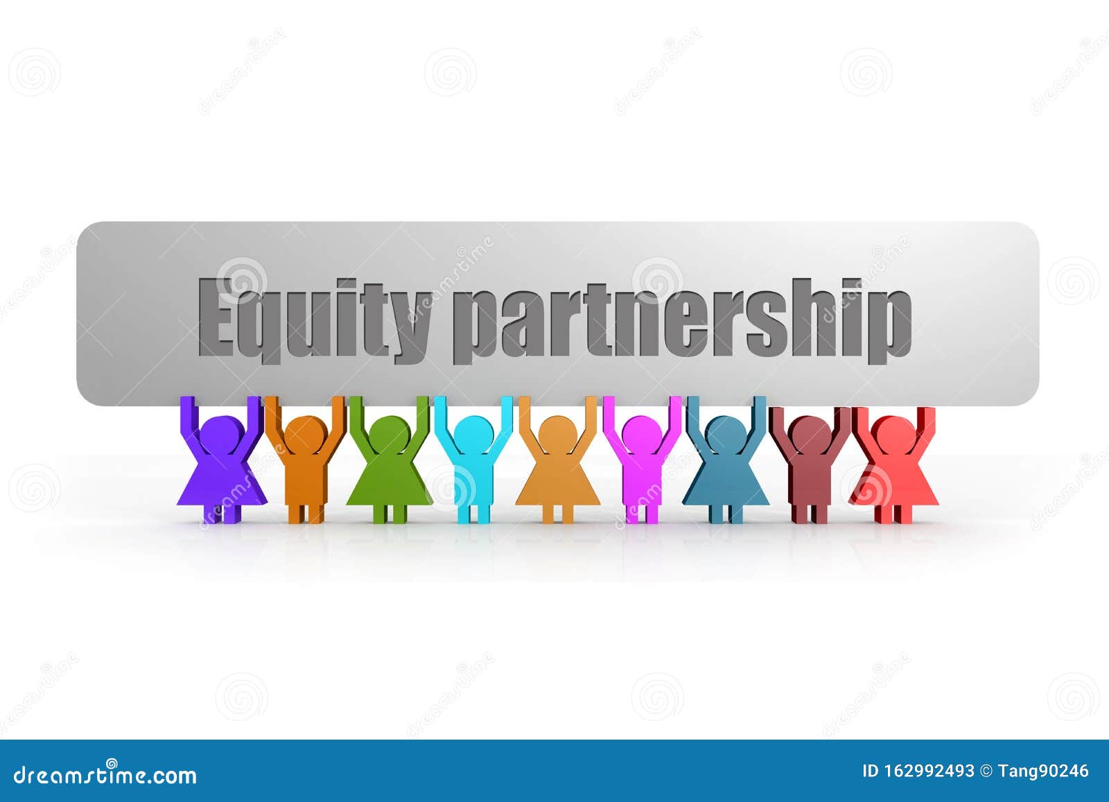 Equity Partnership Word on a Banner Hold by Group of Puppets Stock ...