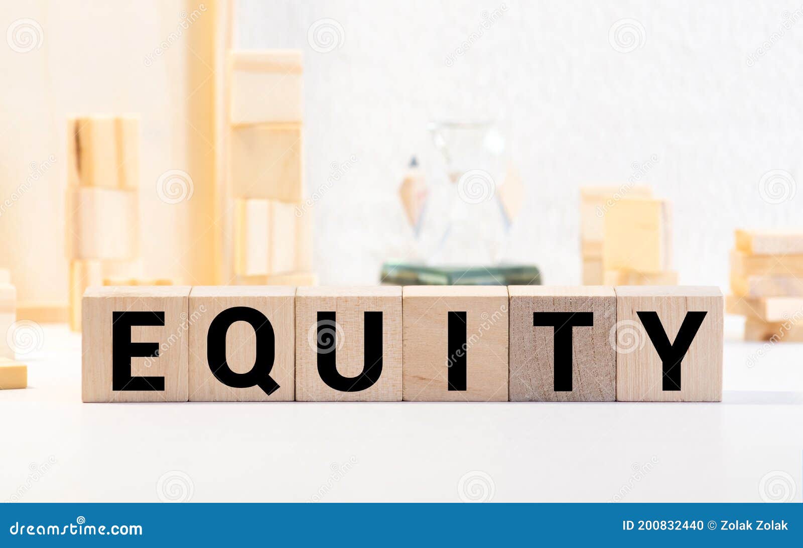 EQUITY Word Made with Building Blocks Isolated on White Stock Photo ...