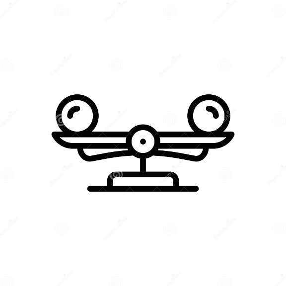 Black Line Icon for Equivalent, Equal and Balance Stock Vector ...