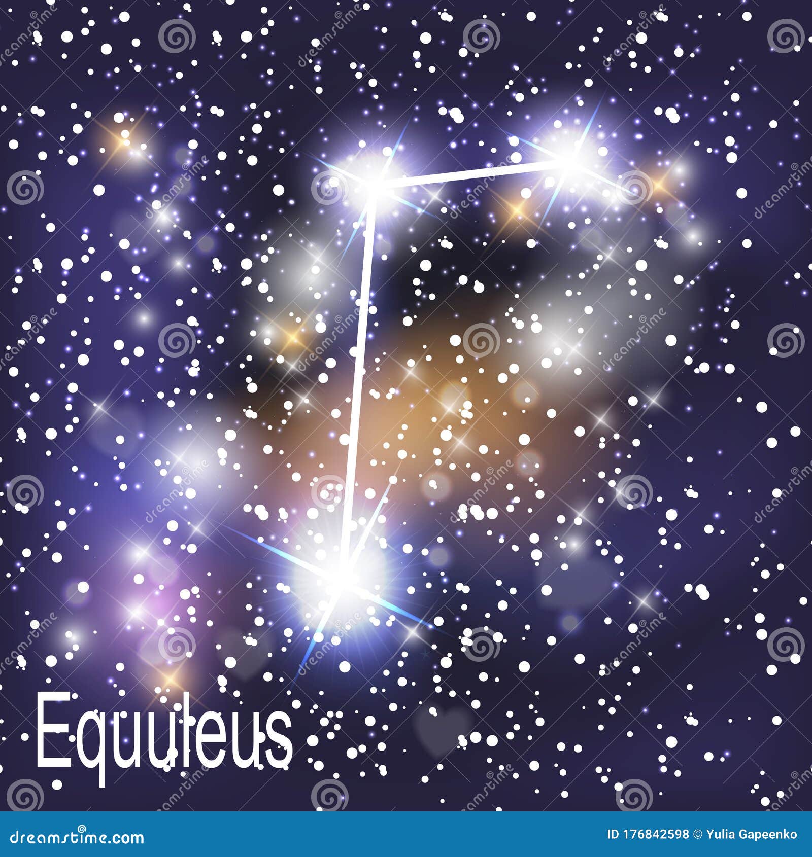 Equuleus Constellation with Beautiful Bright Stars on the Background of ...