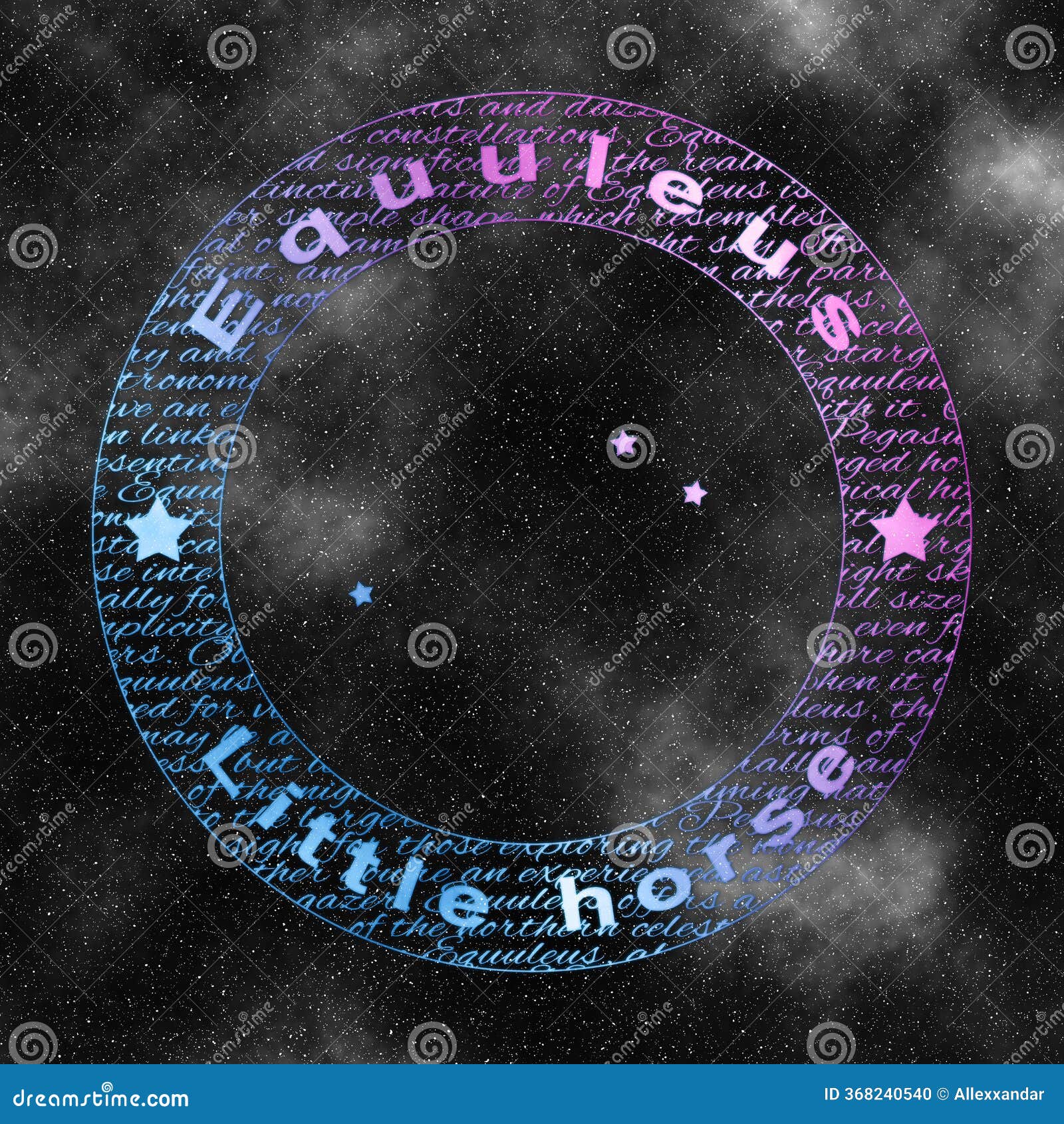 Equuleus The Little Horse Constellation On A Starry Space Background ...