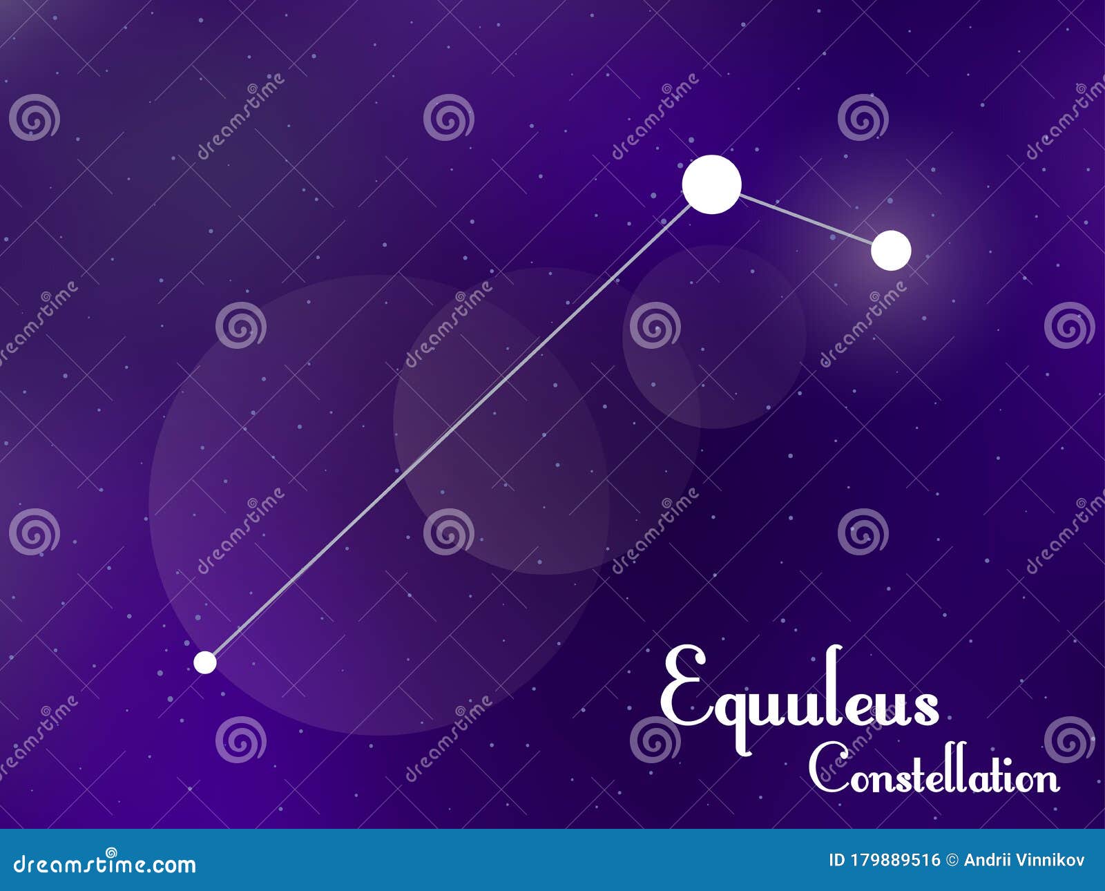Equuleus Constellation. Starry Night Sky. Cluster of Stars, Galaxy ...