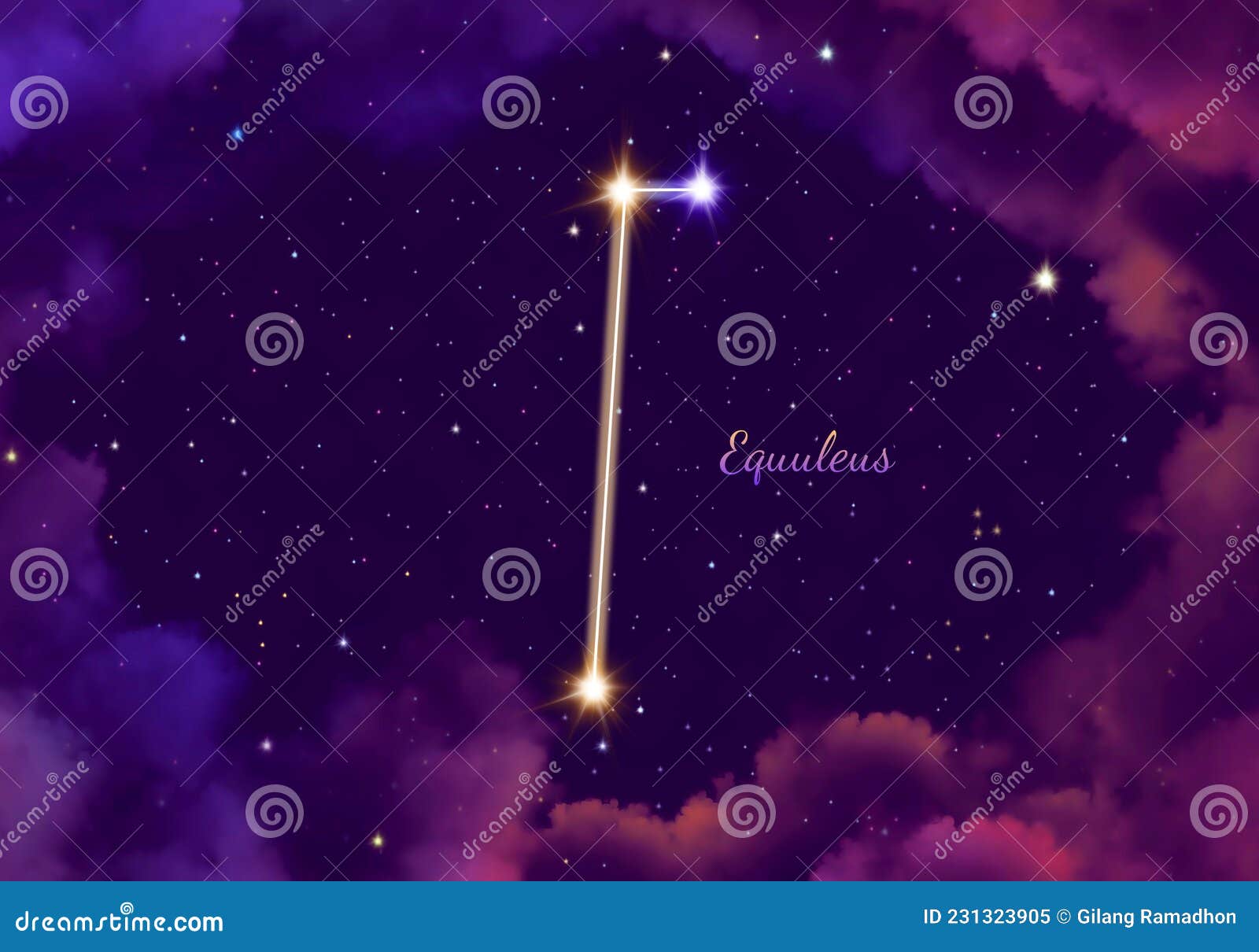 Illustration Image of the Constellation Equuleus Stock Illustration ...