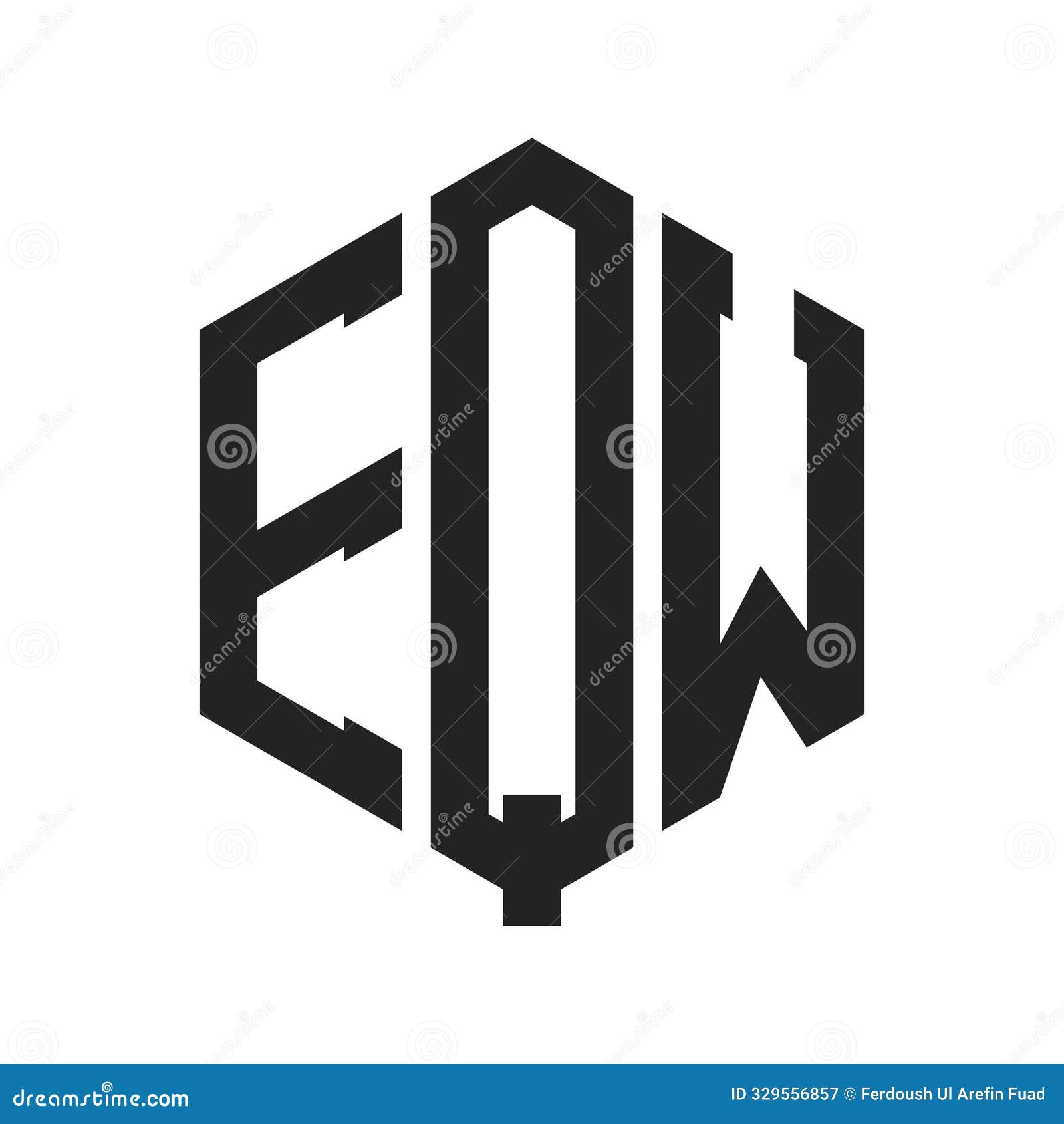EQW Logo Design. Initial Letter EQW Monogram Logo Using Hexagon Shape ...