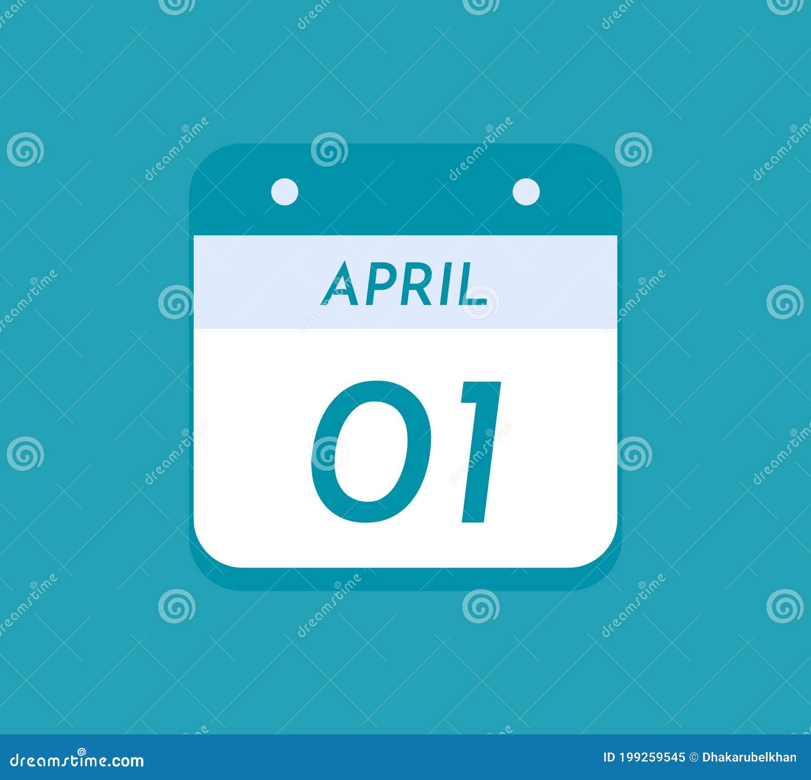 1er 1er Avril Calendrier D'un Seul Jour, Le 1er Avril Illustration de ...