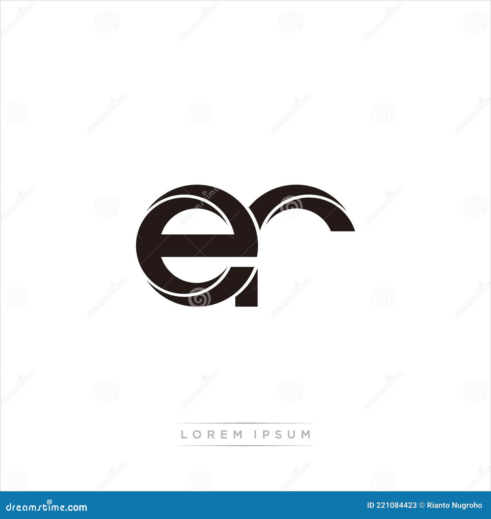 Er Initial Letter Split Lowercase Modern Monogram Linked Outline ...