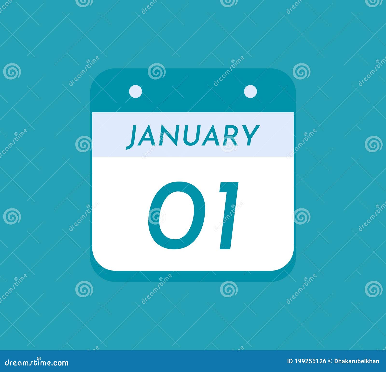 1er 1er Janvier Calendrier D'un Seul Jour, Le 1er Janvier Illustration ...