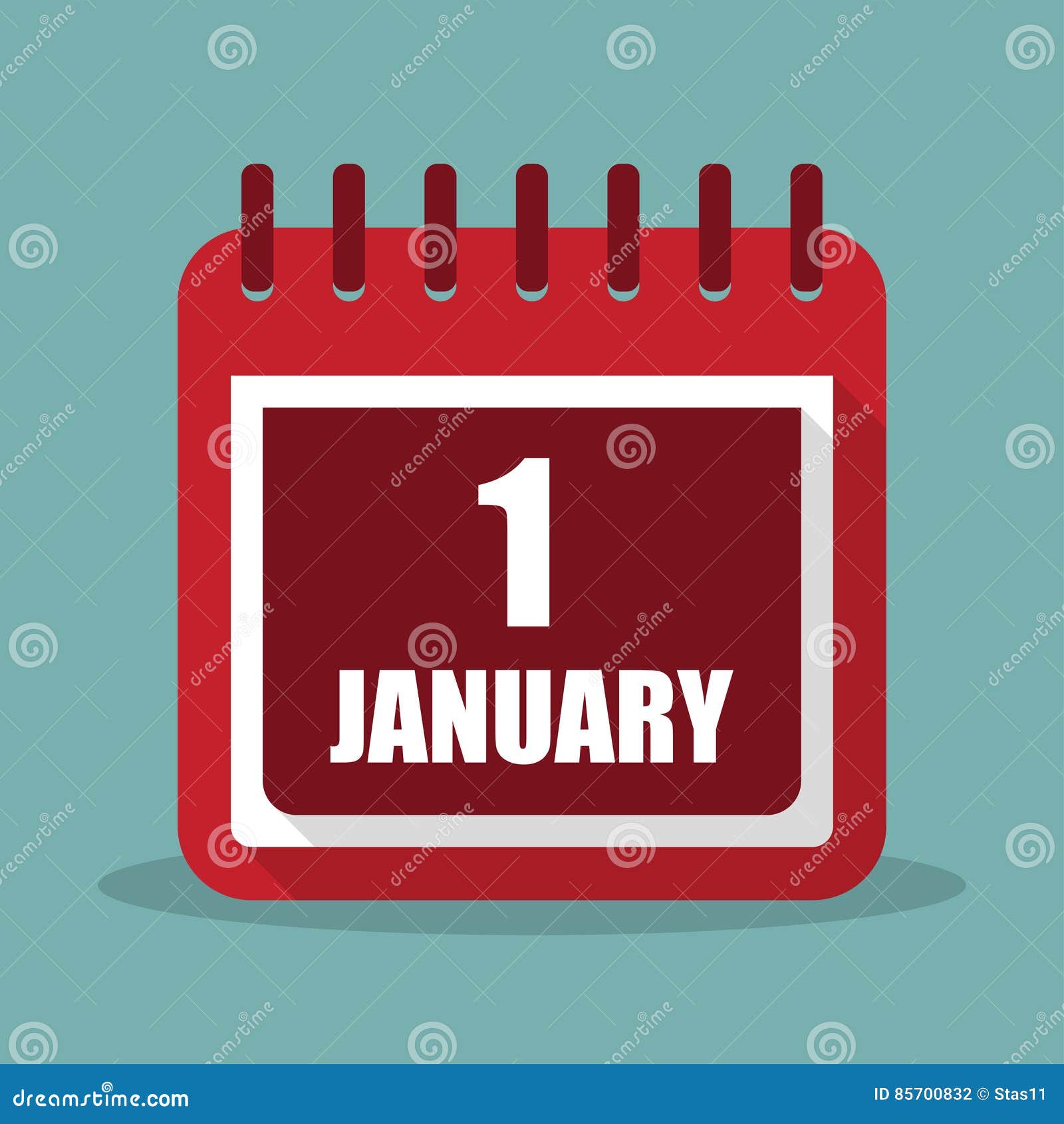 1er Janvier Calendrier Dans Une Conception Plate Illustration De ...