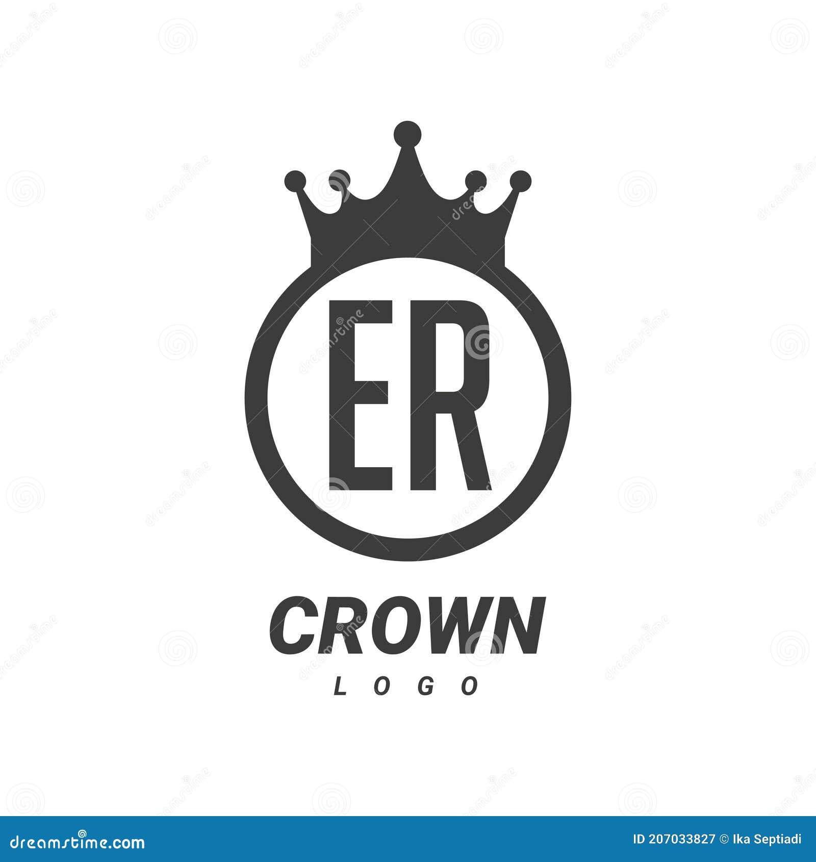 ER Letter Logo Design with Circular Crown Stock Vector - Illustration ...