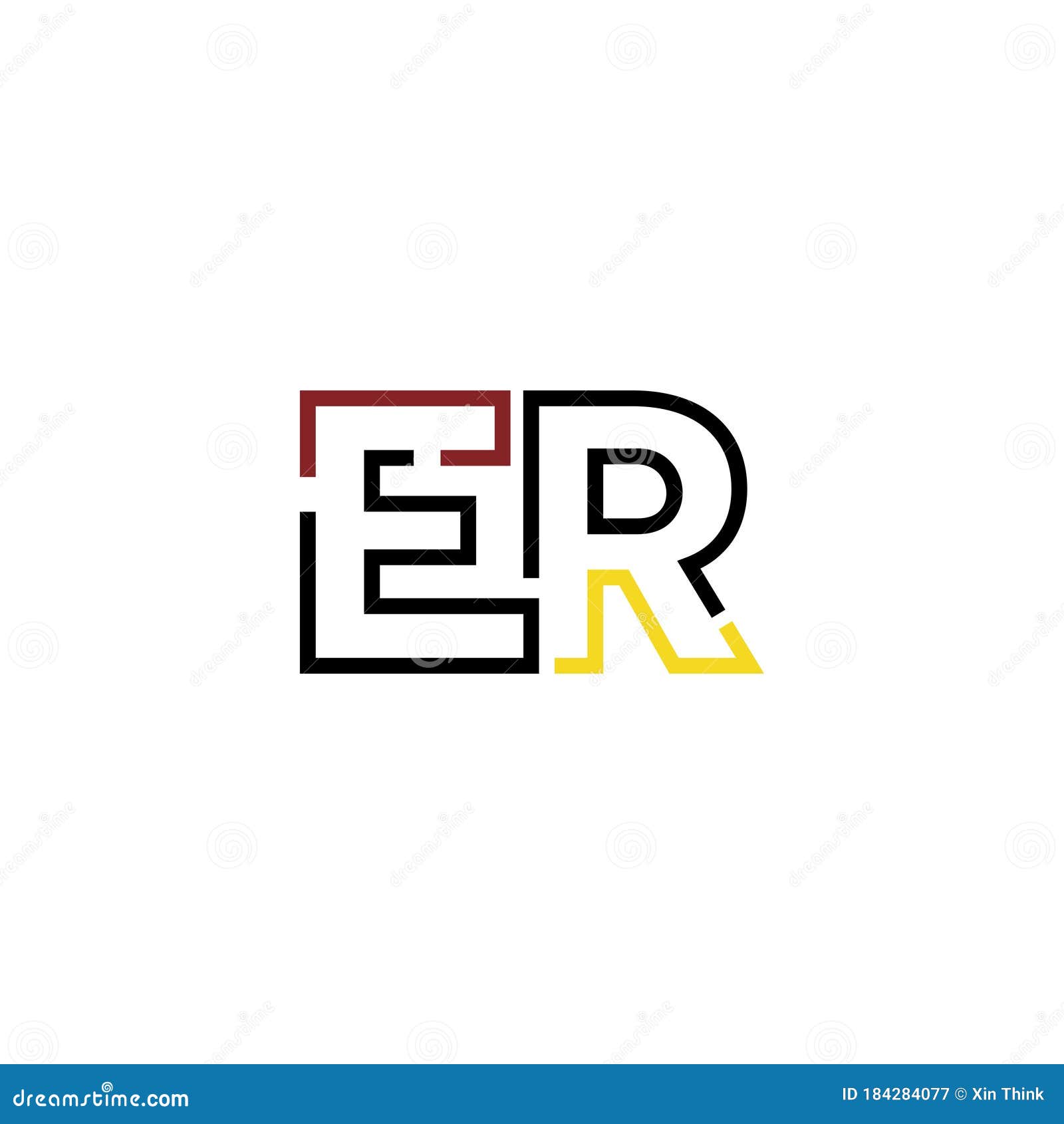 Er Letter Logo Icon Design Template Elements Stock Vector
