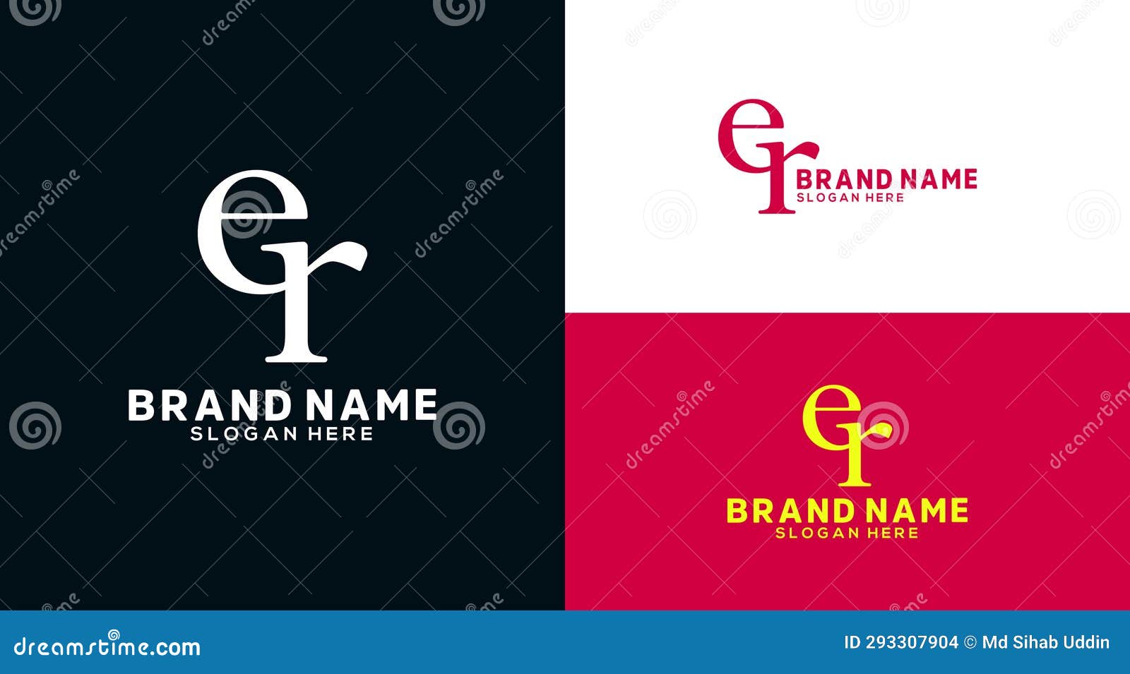 Er Letter Monogram Logo Design Er Icon Lettermark Logo Stock Vector ...