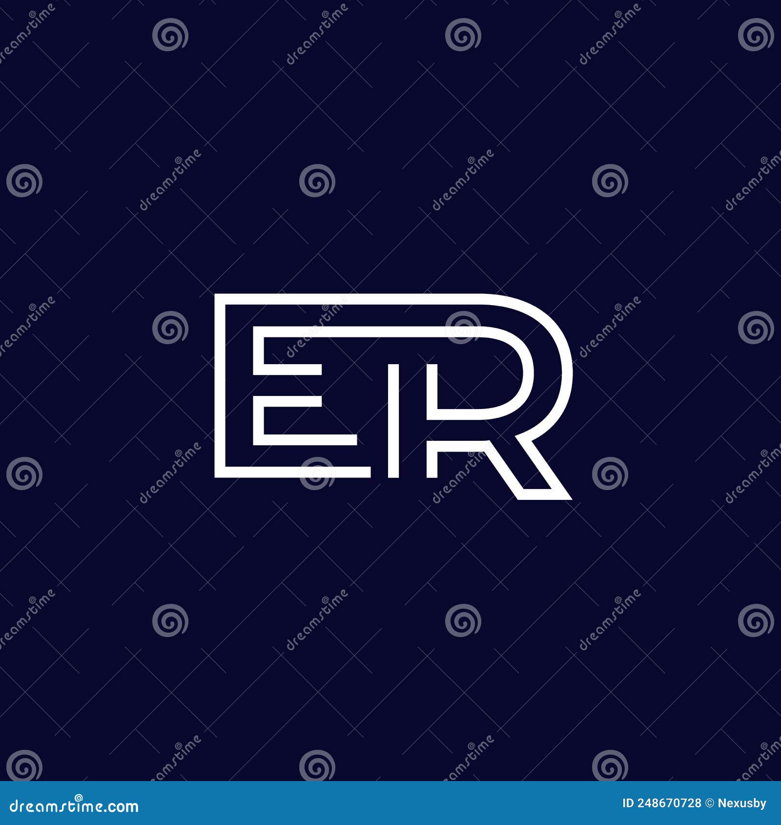 ER Letters Logo Design, Line Design Stock Vector - Illustration of ...