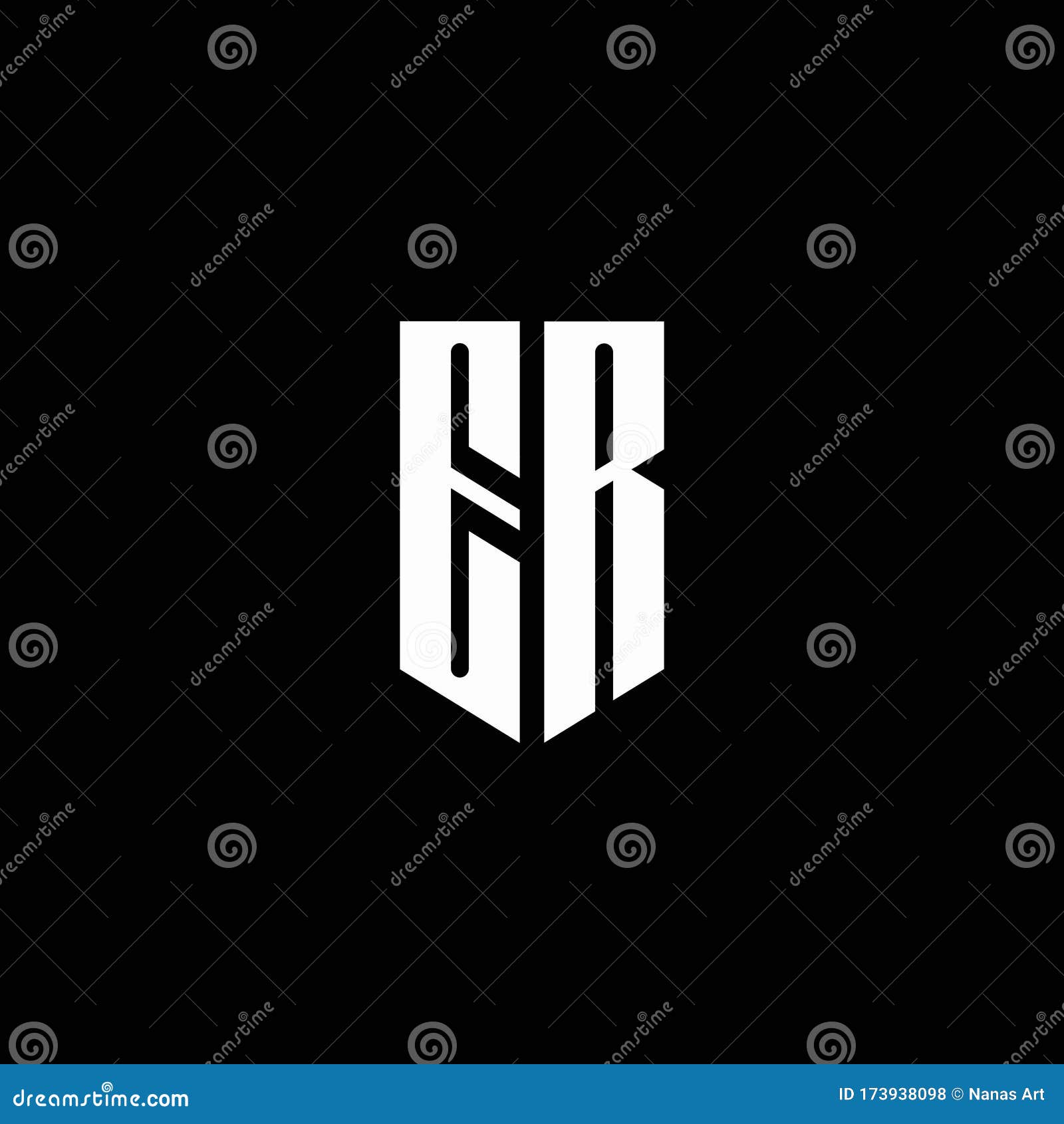 ER Logo Monogram with Emblem Style Isolated on Black Background Stock ...