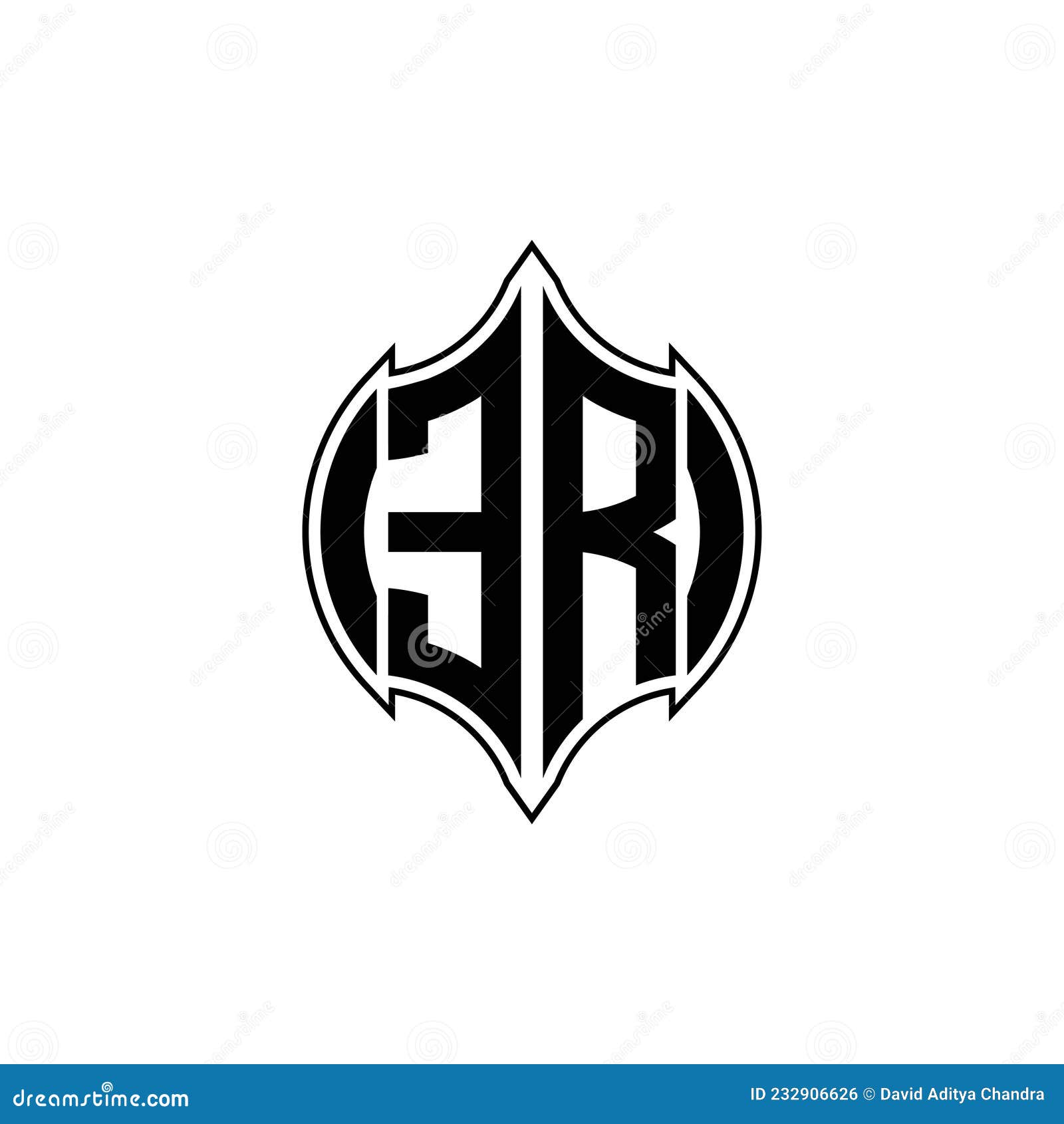 ER Logo Monogram Geometric Shield Shape Style Stock Vector ...