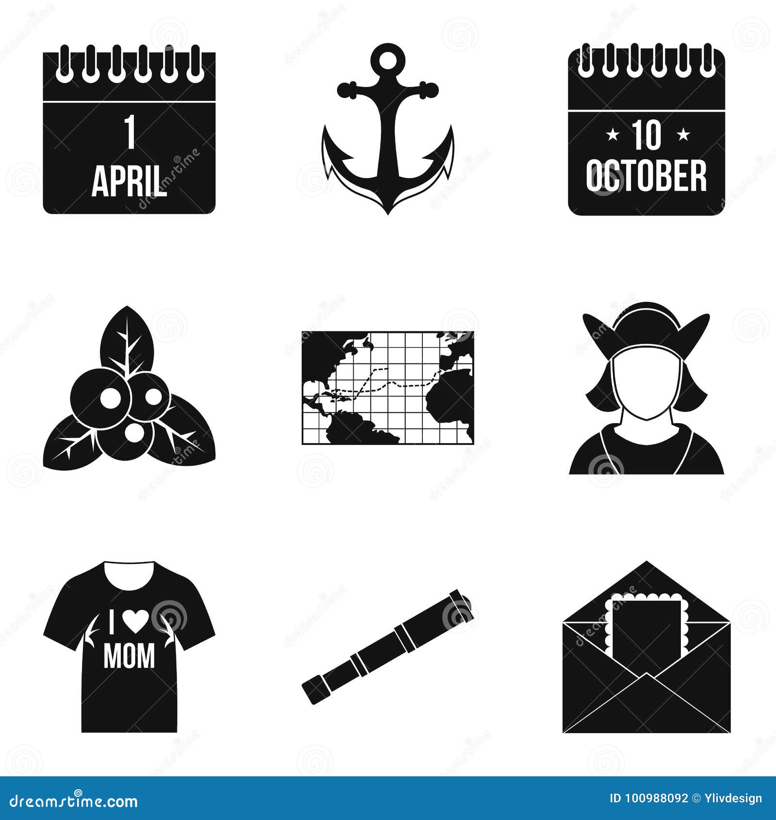 Era Icons Set, Simple Style Stock Vector - Illustration of award ...