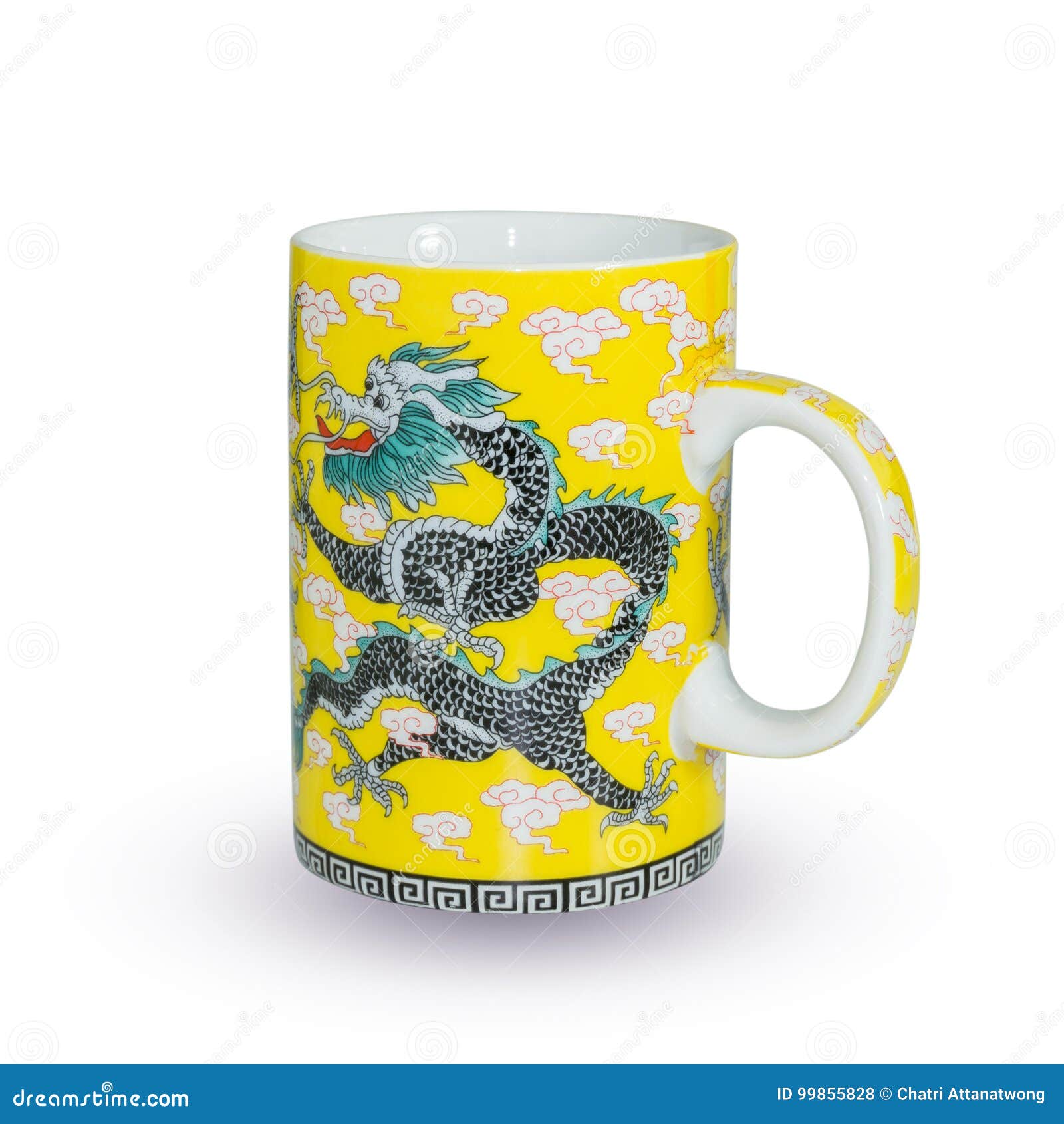Eramic Chinese Dragon Pattern Tea Mug Stock Photo - Image of abstract ...