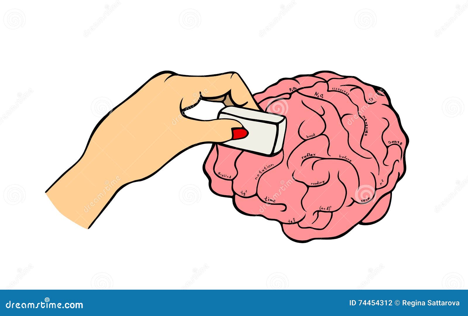 Erasable memory stock vector. Illustration of mind, reminiscence - 74454312