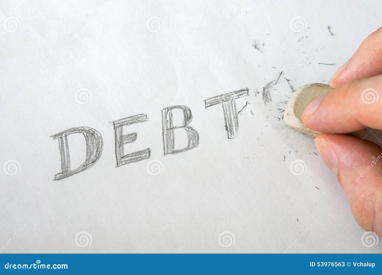 Erase debts with eraser stock image. Image of debts, debt - 53976563