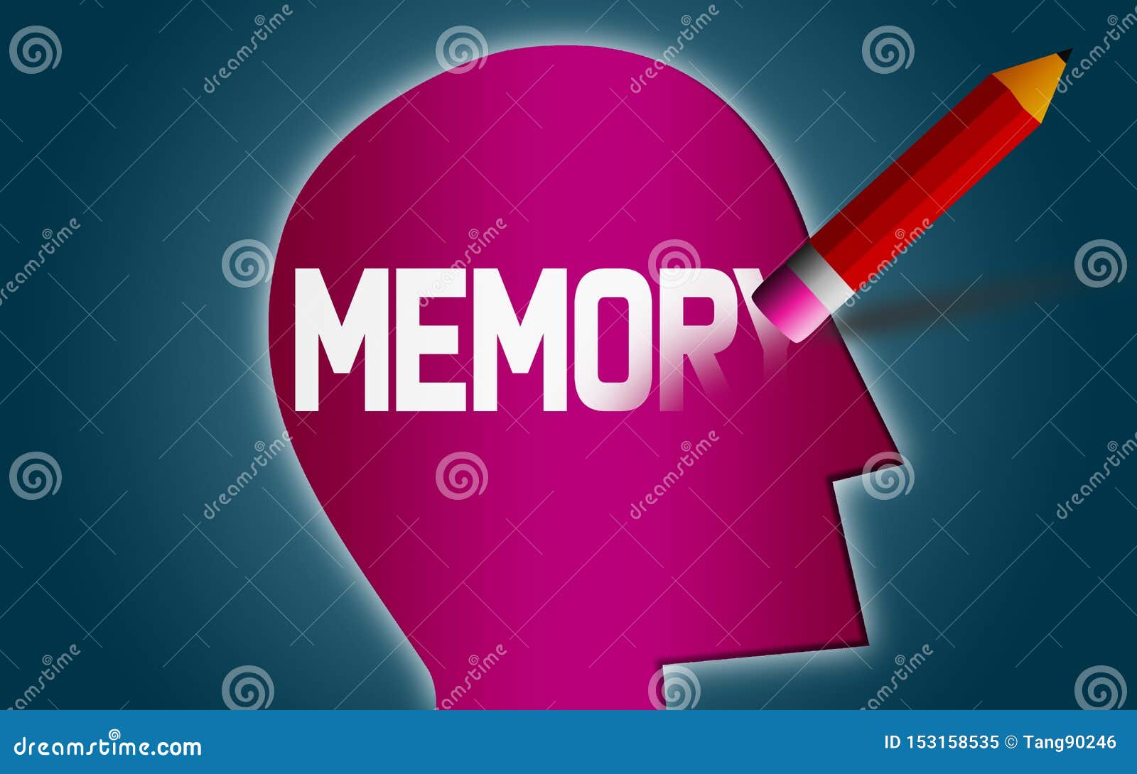 Erase Memory Word from Human Head Stock Illustration - Illustration of ...