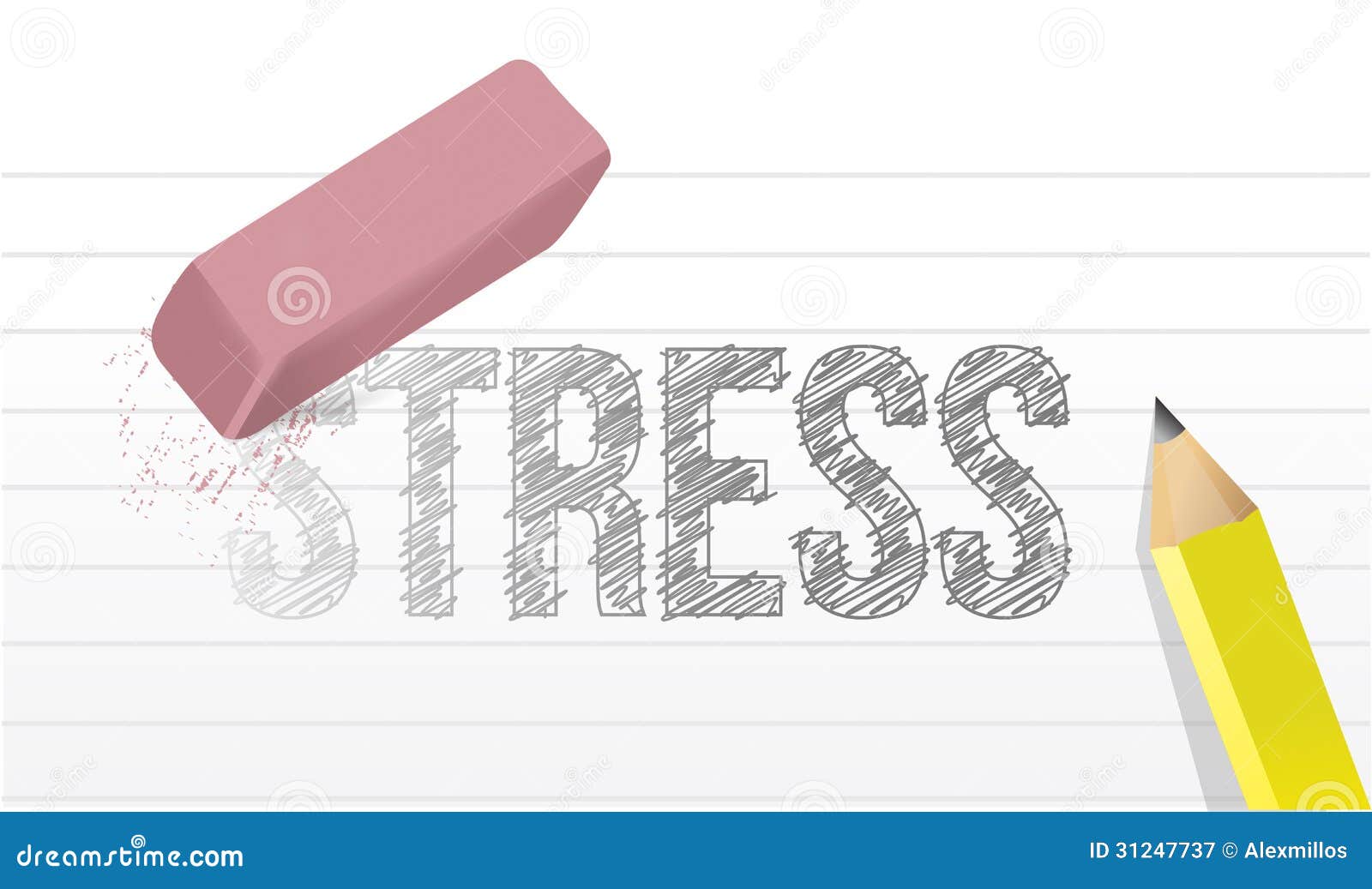 Stress Concept Typography Header With Tiny Characters, Flat Vector ...