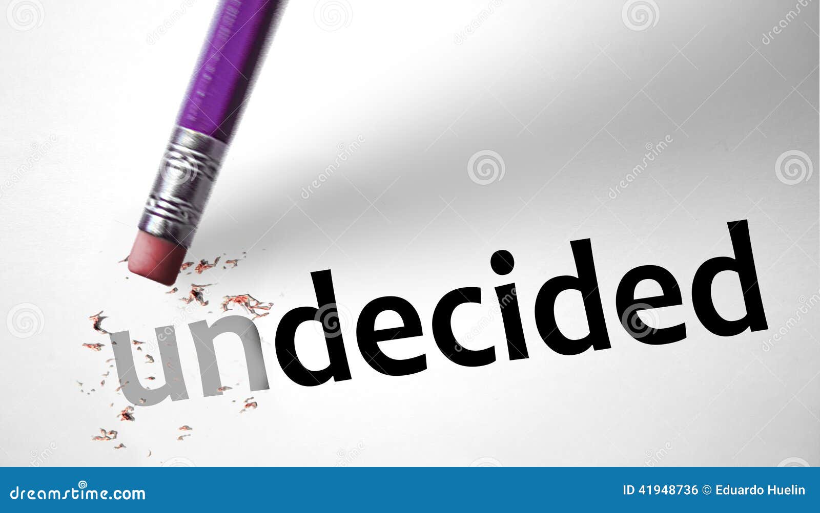 Eraser Changing the Word Undecided for Decided Stock Photo - Image of ...