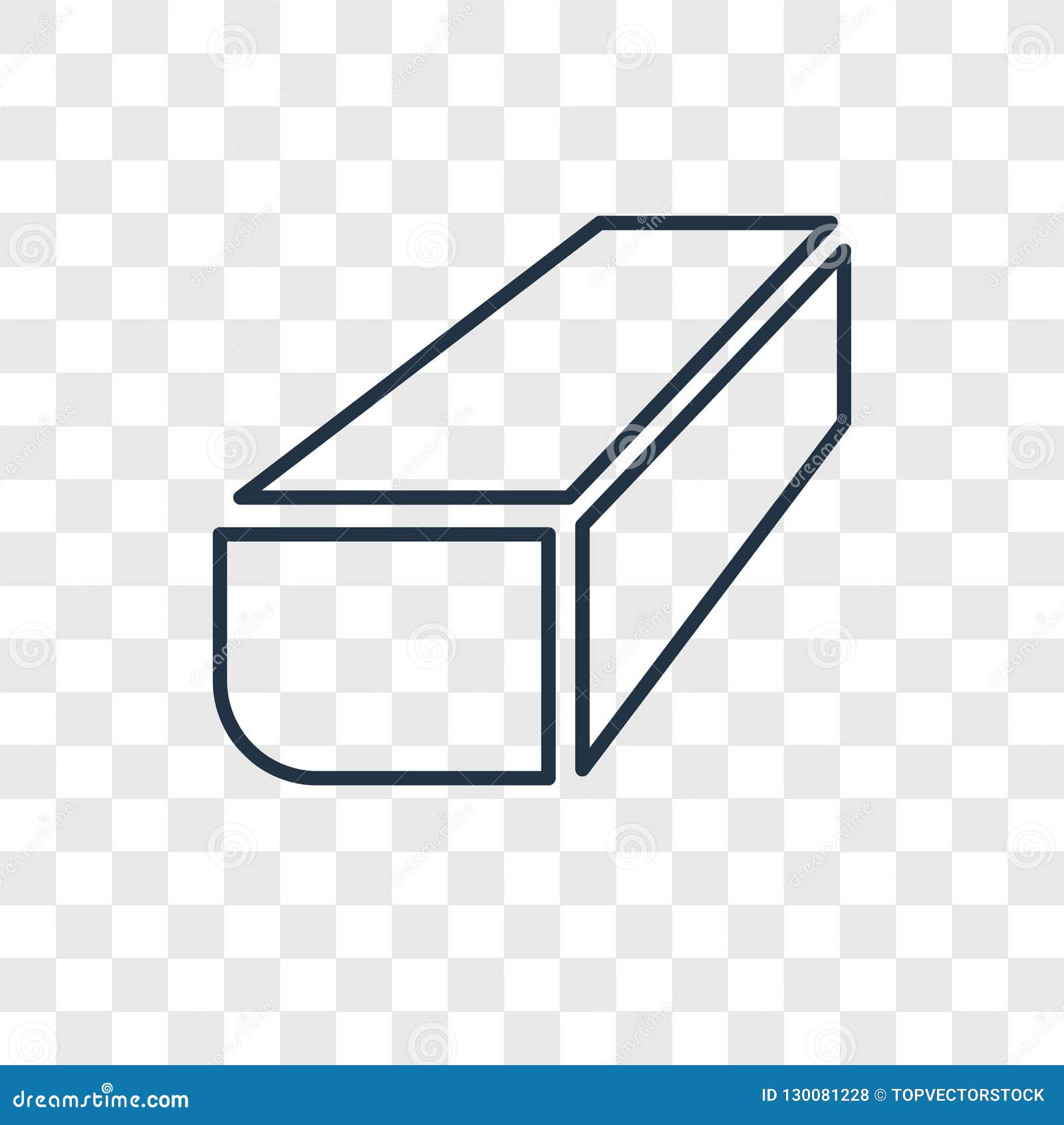 Eraser Concept Vector Linear Icon on Transparent Backgr Stock Vector ...