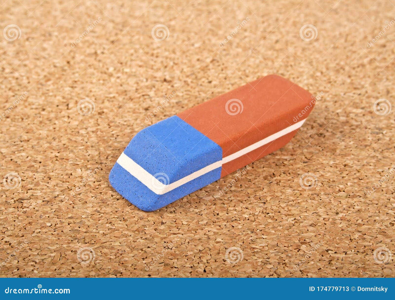 Eraser on cork board stock image. Image of supplies - 174779713